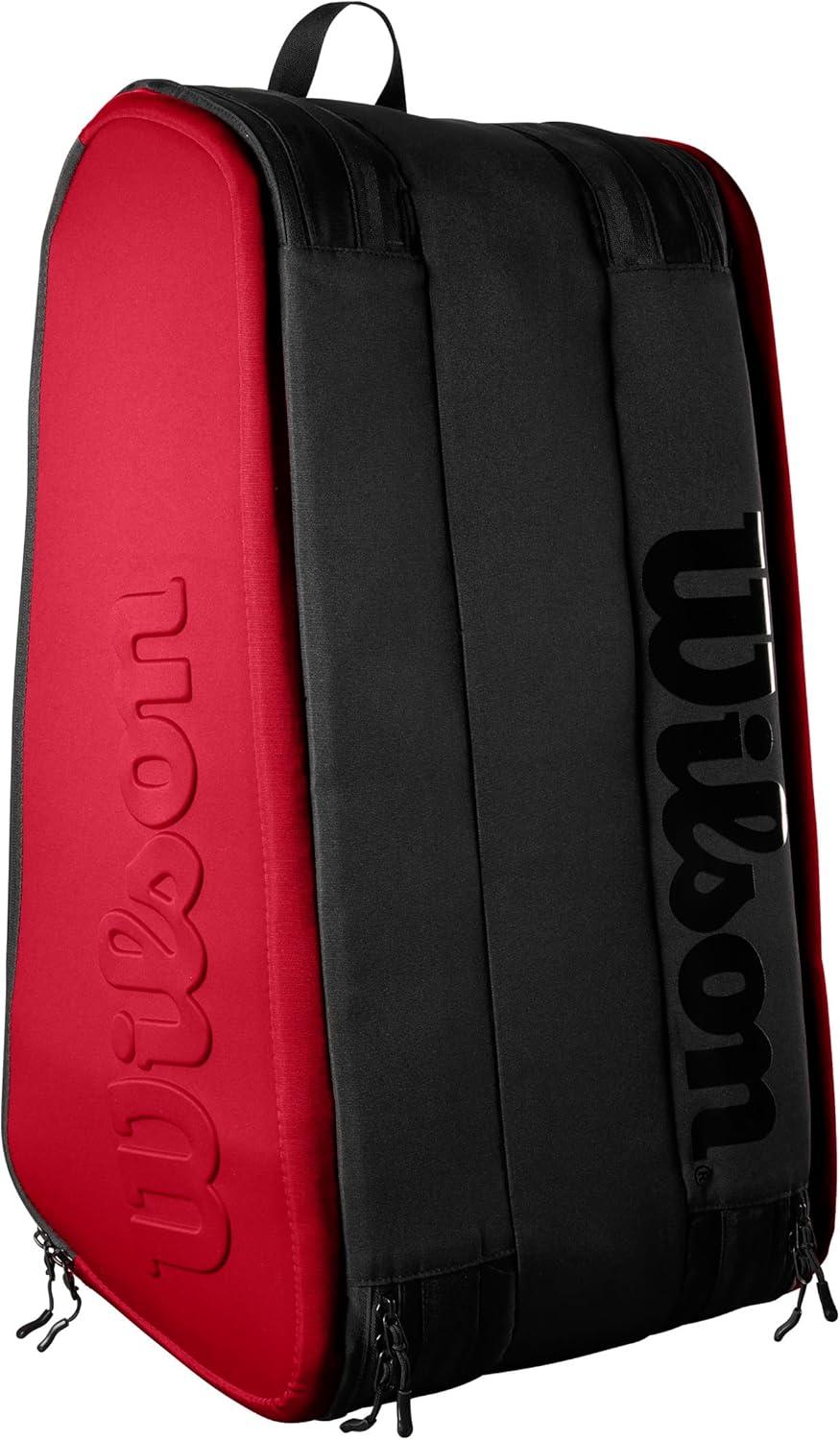 Wilson Clash V2 Super Tour Tennis Racket Bag – Red/Black, Holds up to ...