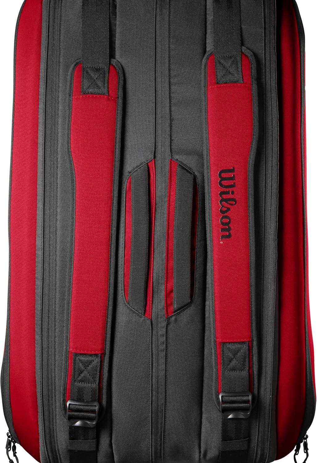 Wilson Clash V2 Super Tour Tennis Racket Bag – Red/Black, Holds up to ...