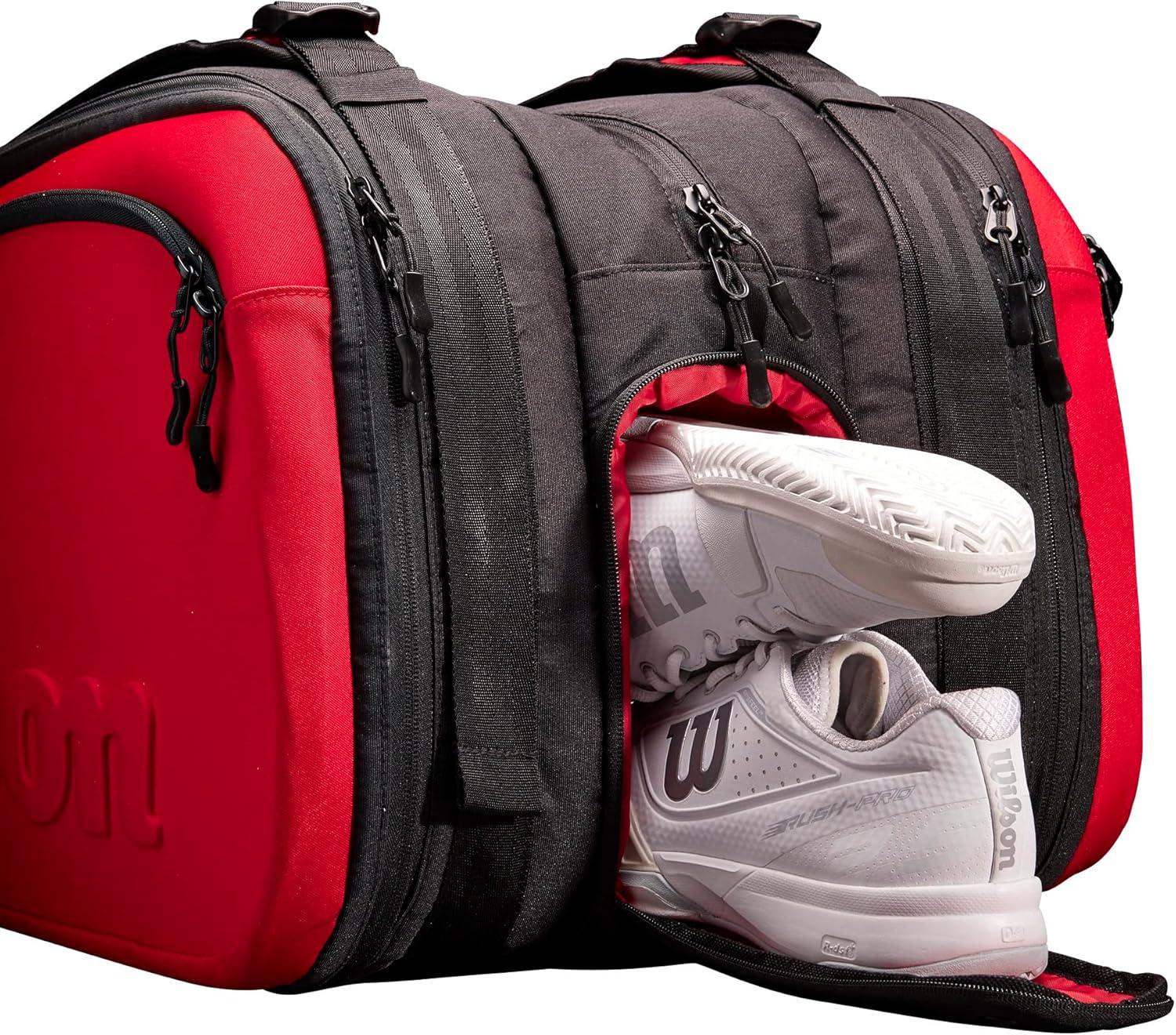 Wilson Clash V2 Super Tour Tennis Racket Bag – Red/Black, Holds up to ...