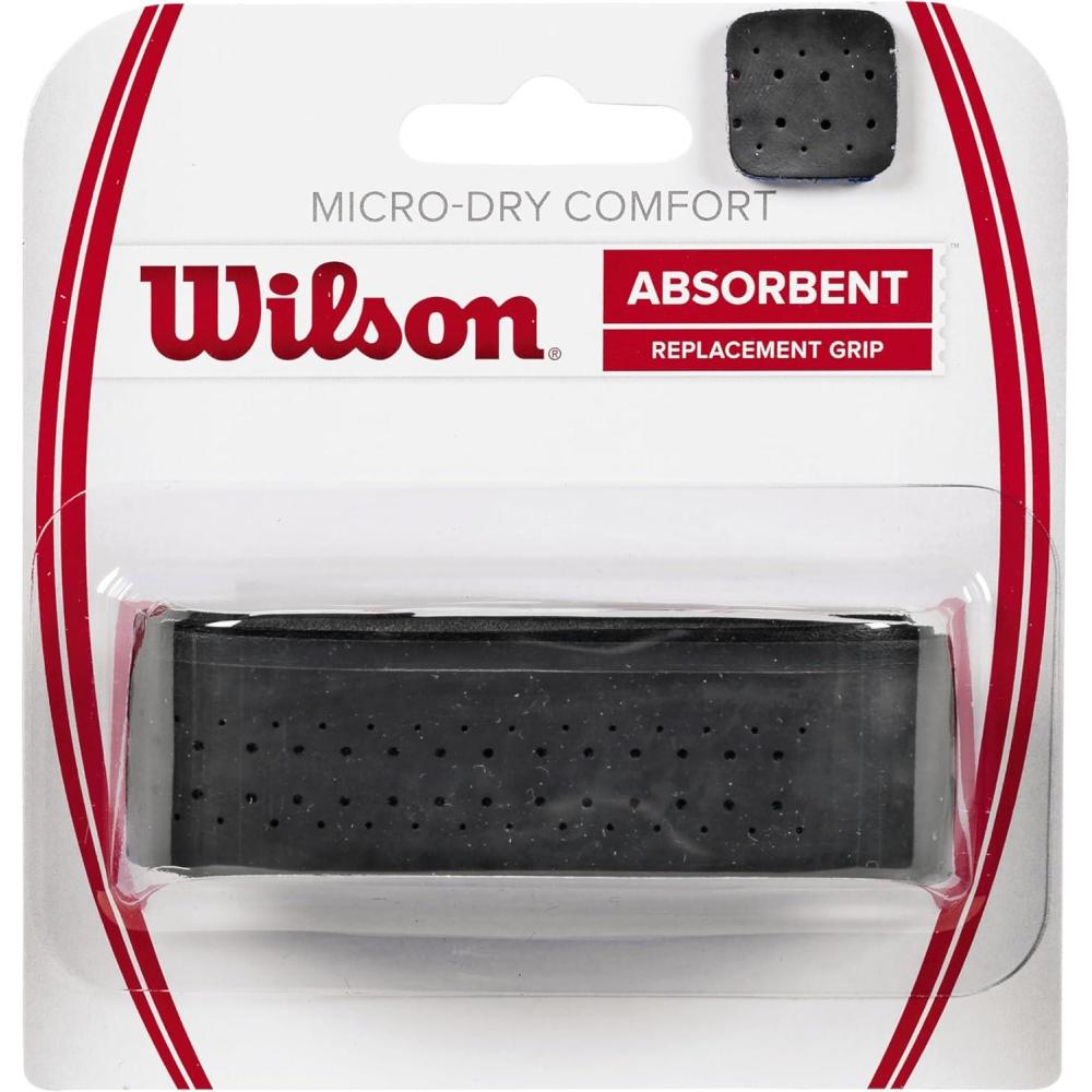 WILSON Micro-Dry Comfort Replacement Grip, Black - Wilson